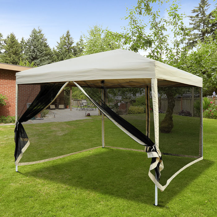 Freeport Park® Zermeno 10' x 10' Pop Up Canopy Tent with Netting, Instant Screen House, Tents ...